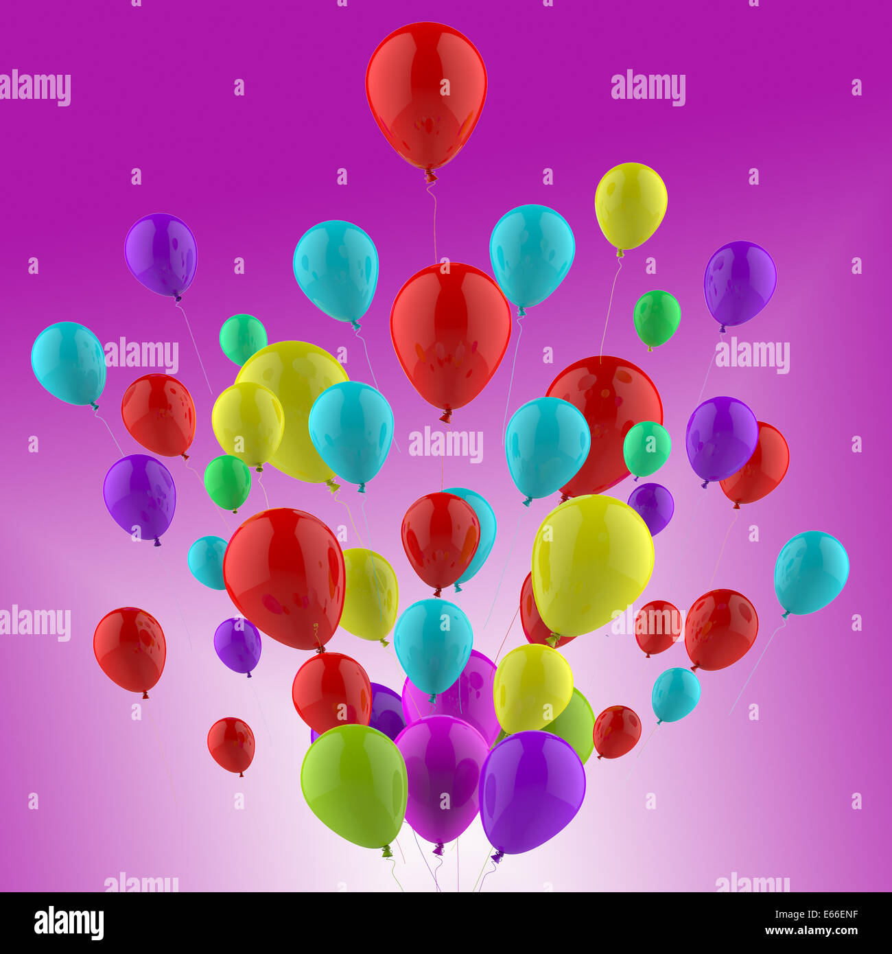 Floating Colourful Balloons Showing Cheerful Party Or Celebration Stock ...