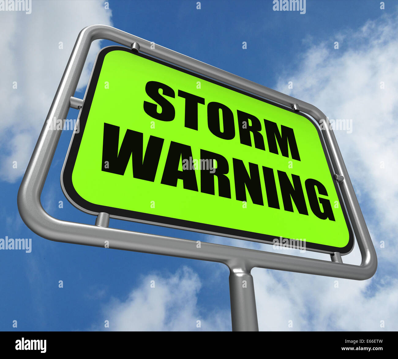 Storm Warning Sign Representing Forecasting Danger Ahead Stock Photo ...