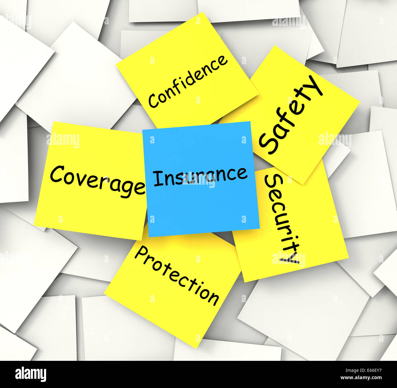 Insurance Post-It Note Showing Financial Security And Coverage Stock ...