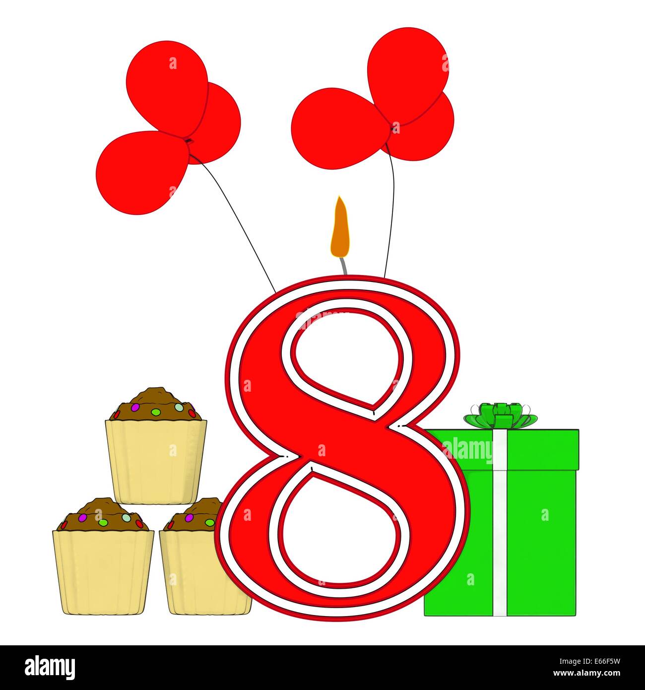 8th birthday candle hi-res stock photography and images - Alamy