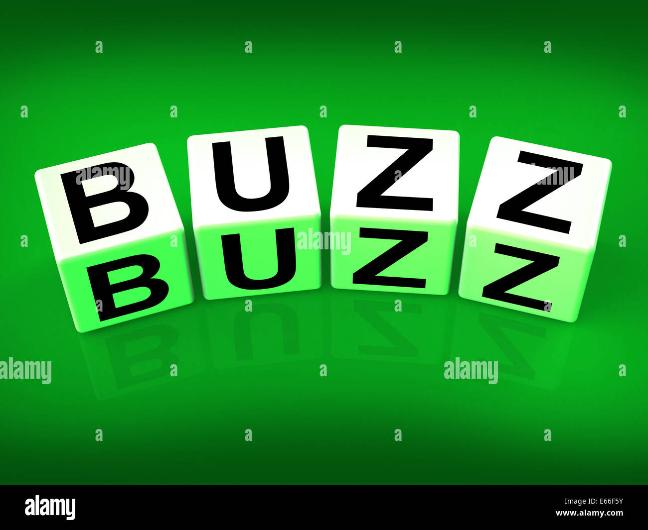Buzz Blocks Indicating Excitement Attention and Public visibility Stock ...