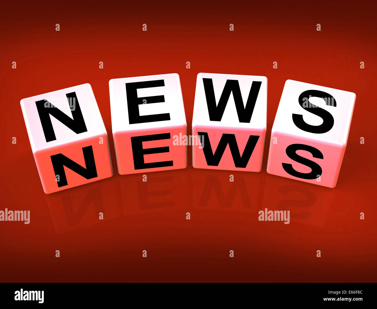 News Blocks Showing Broadcast Announcement and Headlines Stock Photo ...