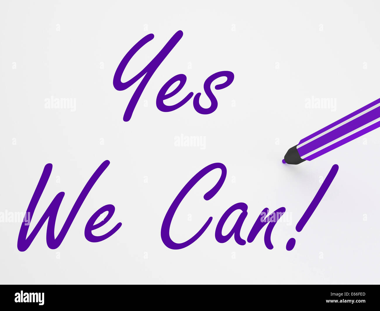 Yes We Can! On Whiteboard Showing Teamwork Optimism And Success Stock ...