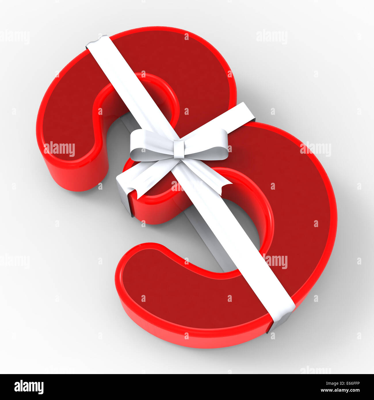 Number Three With Ribbon Showing Event Gifts Or Congratulations Stock ...