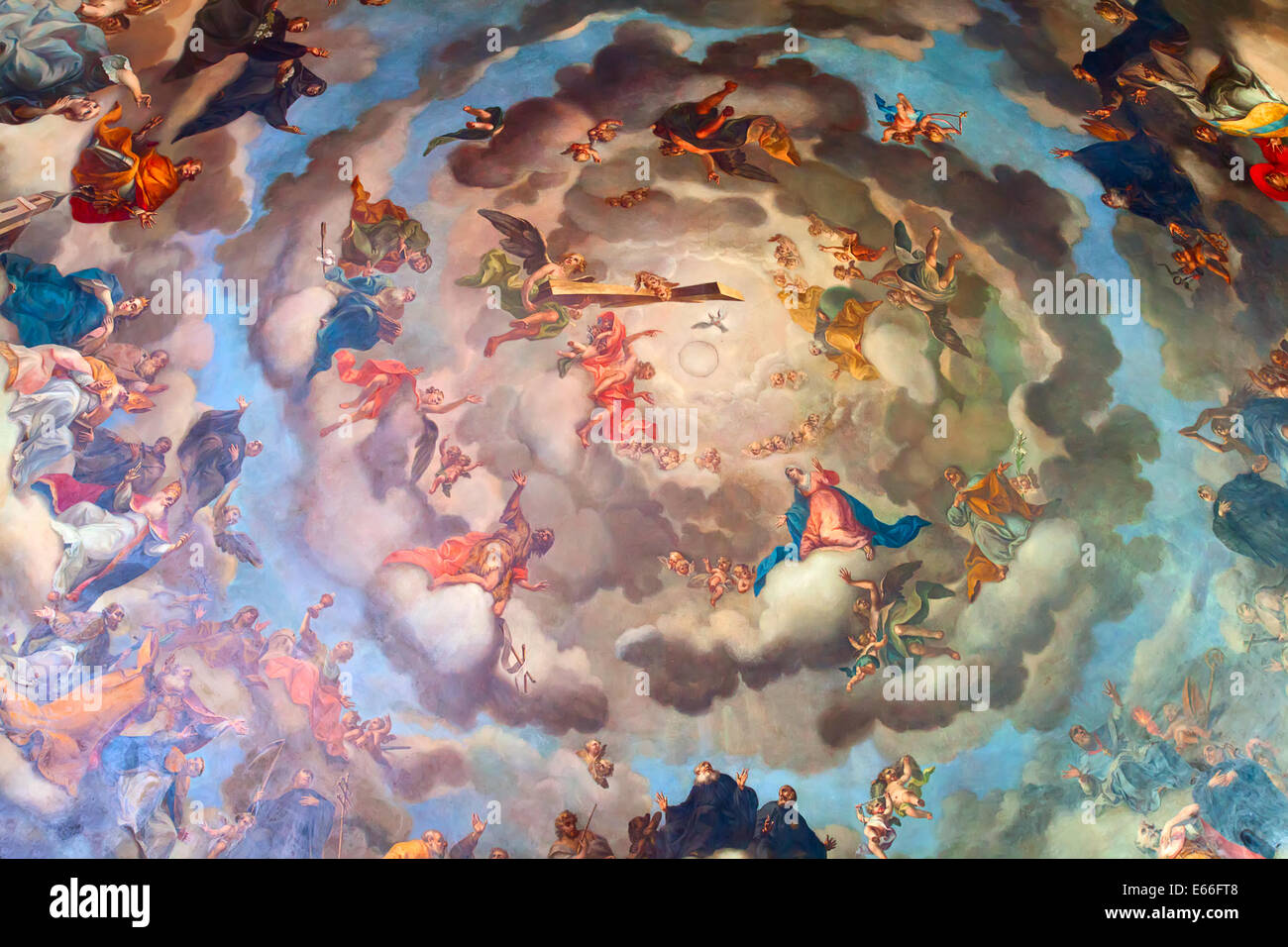 Dome painting of the Roman Catholic Abbey in Sankt Gallen, Switzerland ...