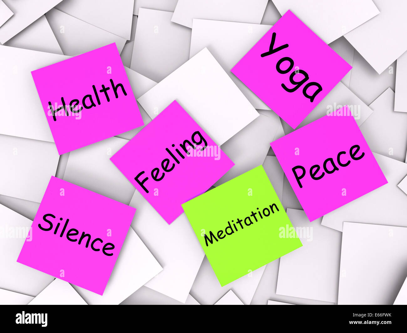 Meditation Post-It Note Meaning Meditate Relax And Peace Stock Photo ...