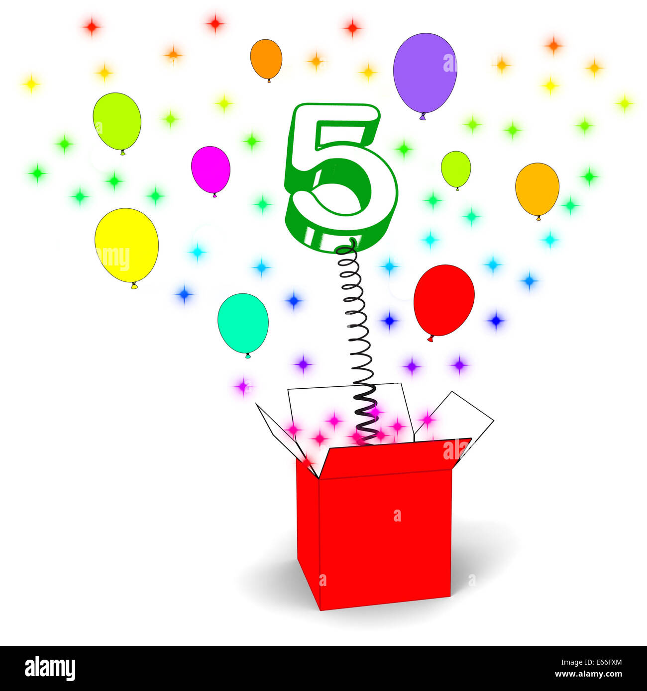 Number Five Surprise Box Meaning Surprise Party Or Festivity Stock ...