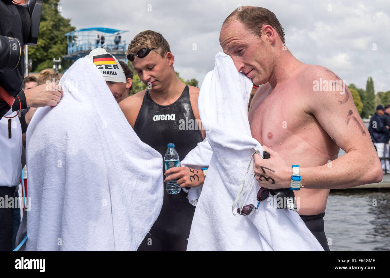 Berlin, Germany. 16th Aug, 2014. Isabelle Haerle (l-r), Rob Muffels and ...