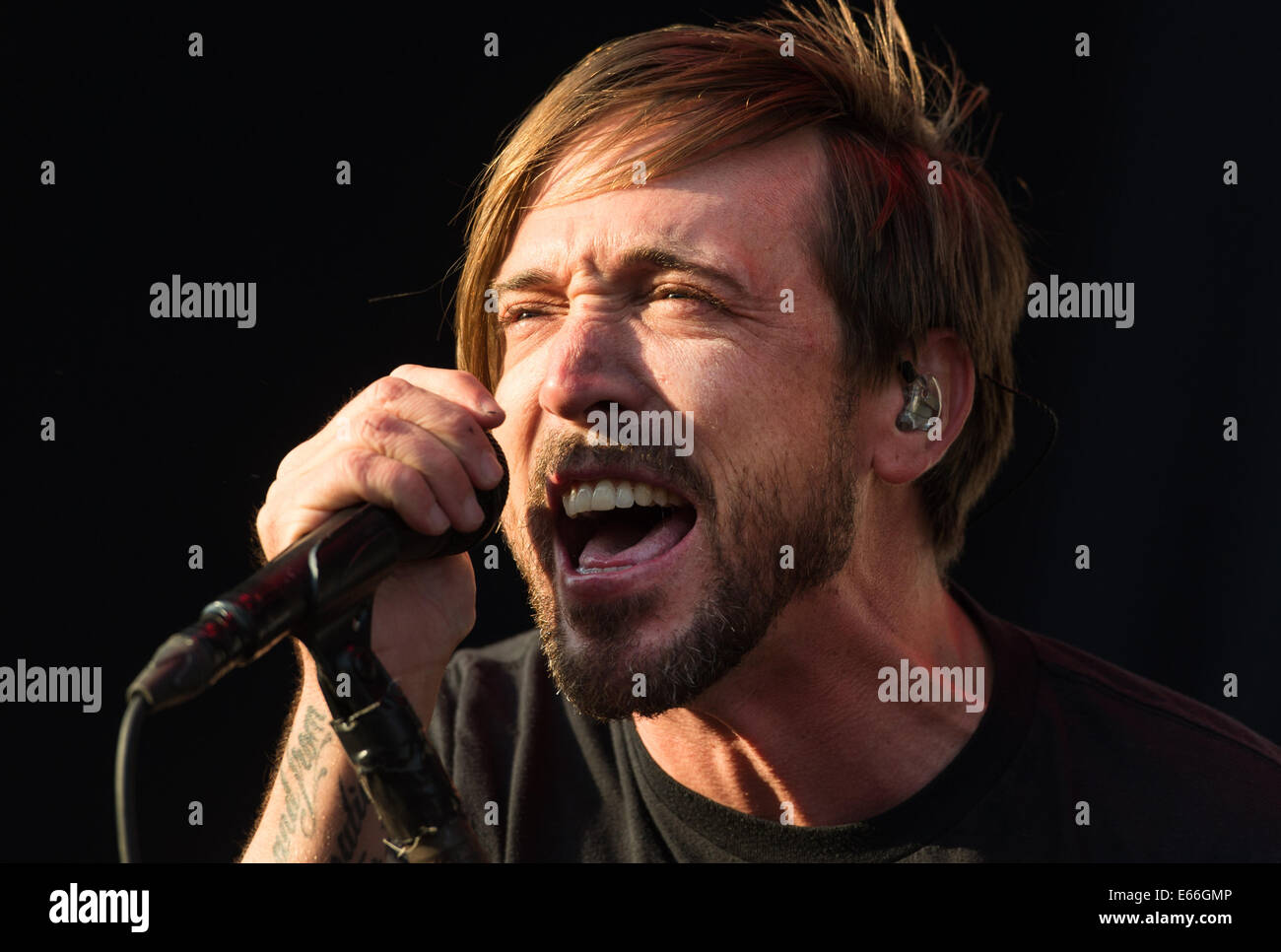 Hockenheim, Germany. 15th Aug, 2014. Singer Benjamin Kowalewicz ...