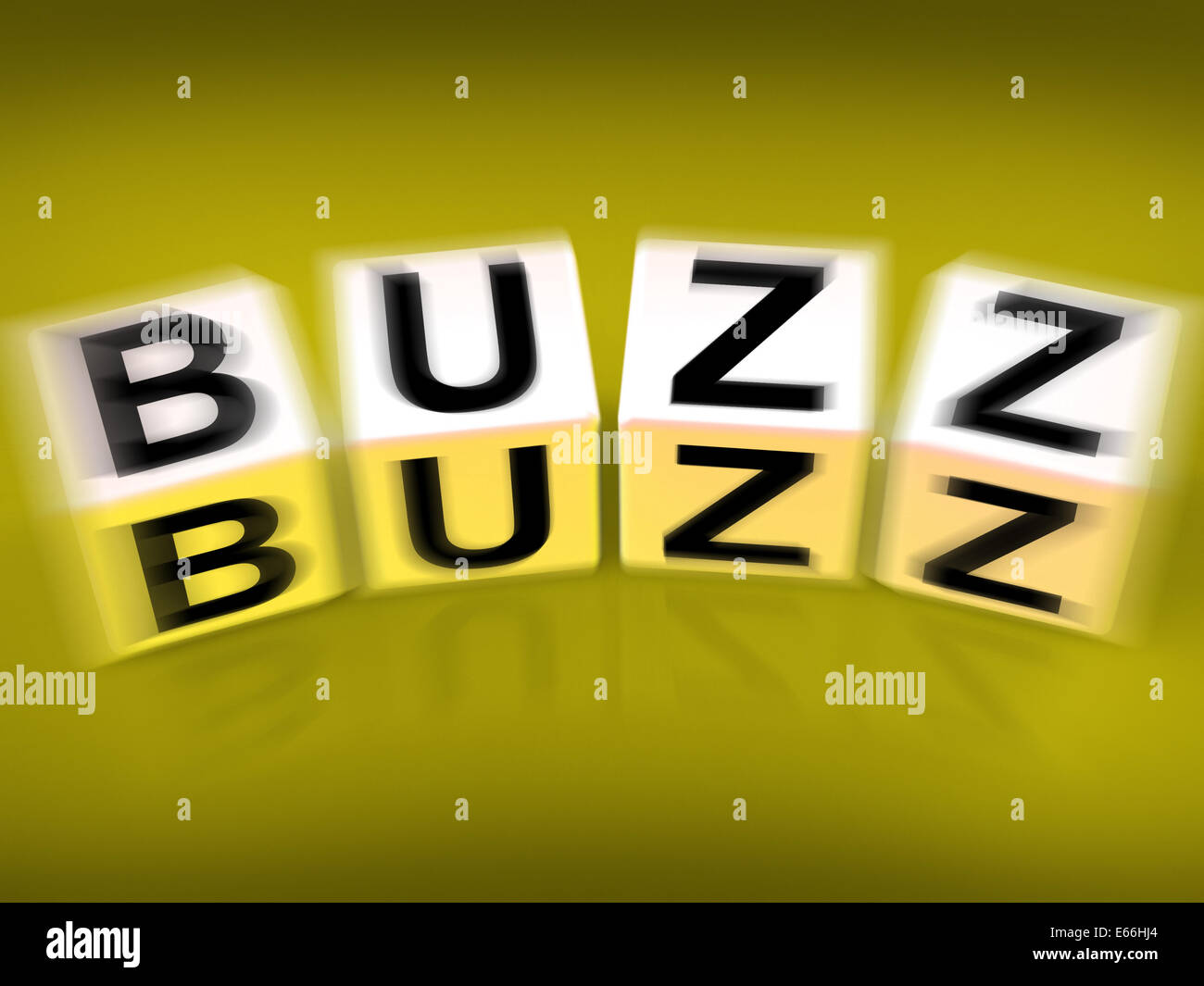 Buzz Blocks Displaying Excitement Attention and Public visibility Stock ...