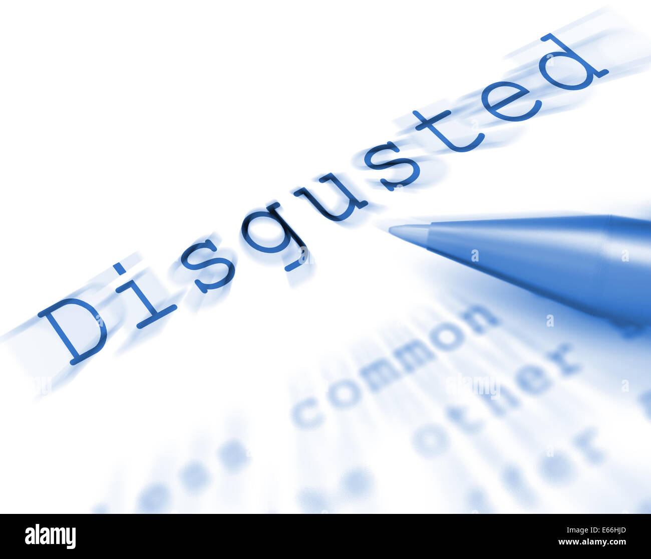 Disgusted Word Displaying Appalled Offended Or Revolted Stock Photo - Alamy