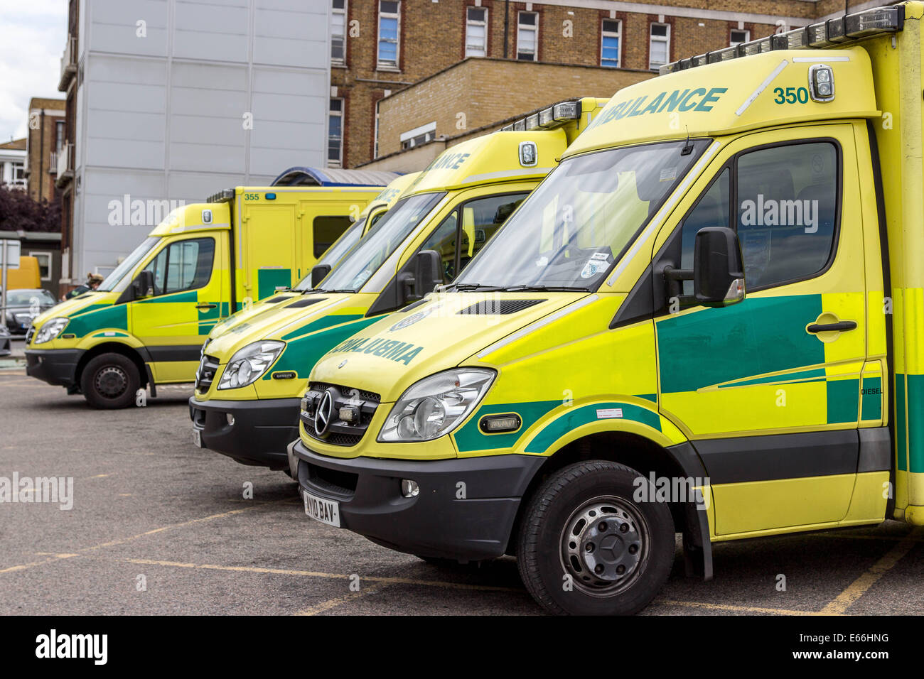 line of NHS Ambulances Stock Photo - Alamy