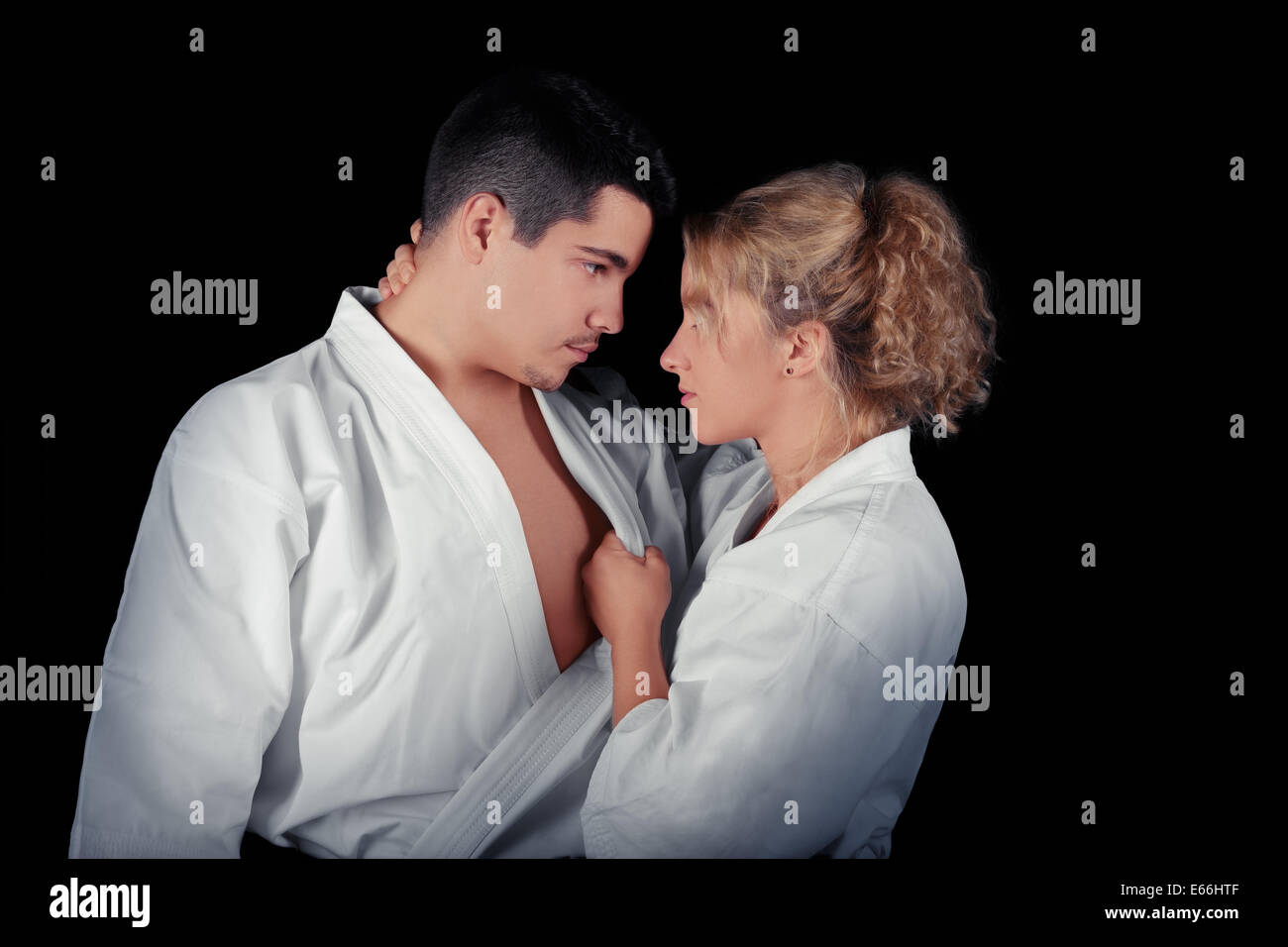 Karate Couple Passion Stock Photo - Alamy