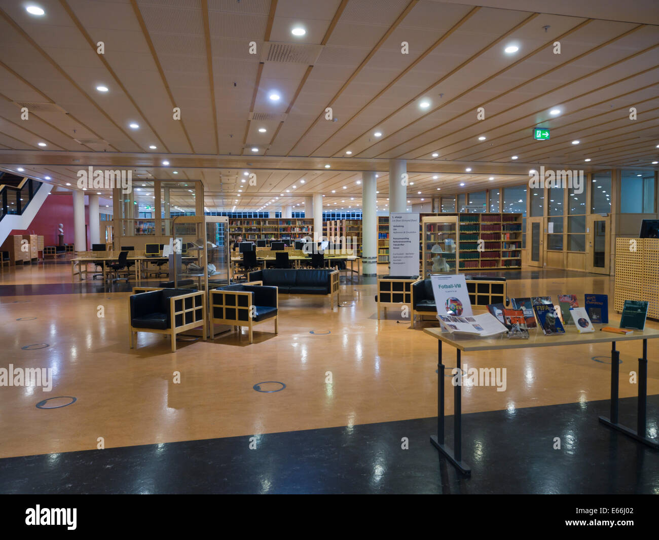 Oslo University library, interior view, modern popular building in Oslo ...