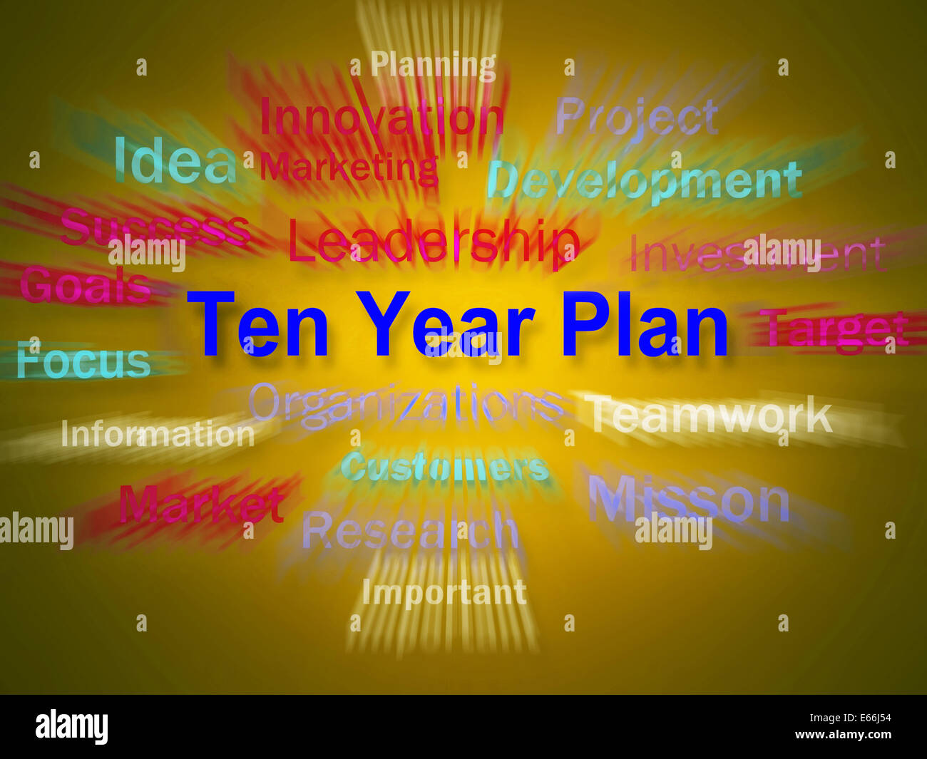 Ten Year Plan Brainstorm Displaying Company Schedule For 10 Years Stock ...