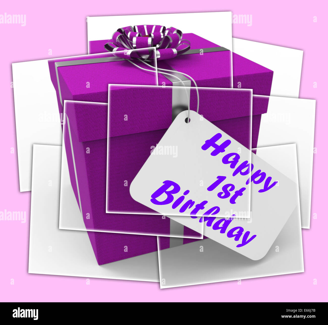 Happy 1st Birthday Gift Displaying Celebrating Turning One Stock Photo ...