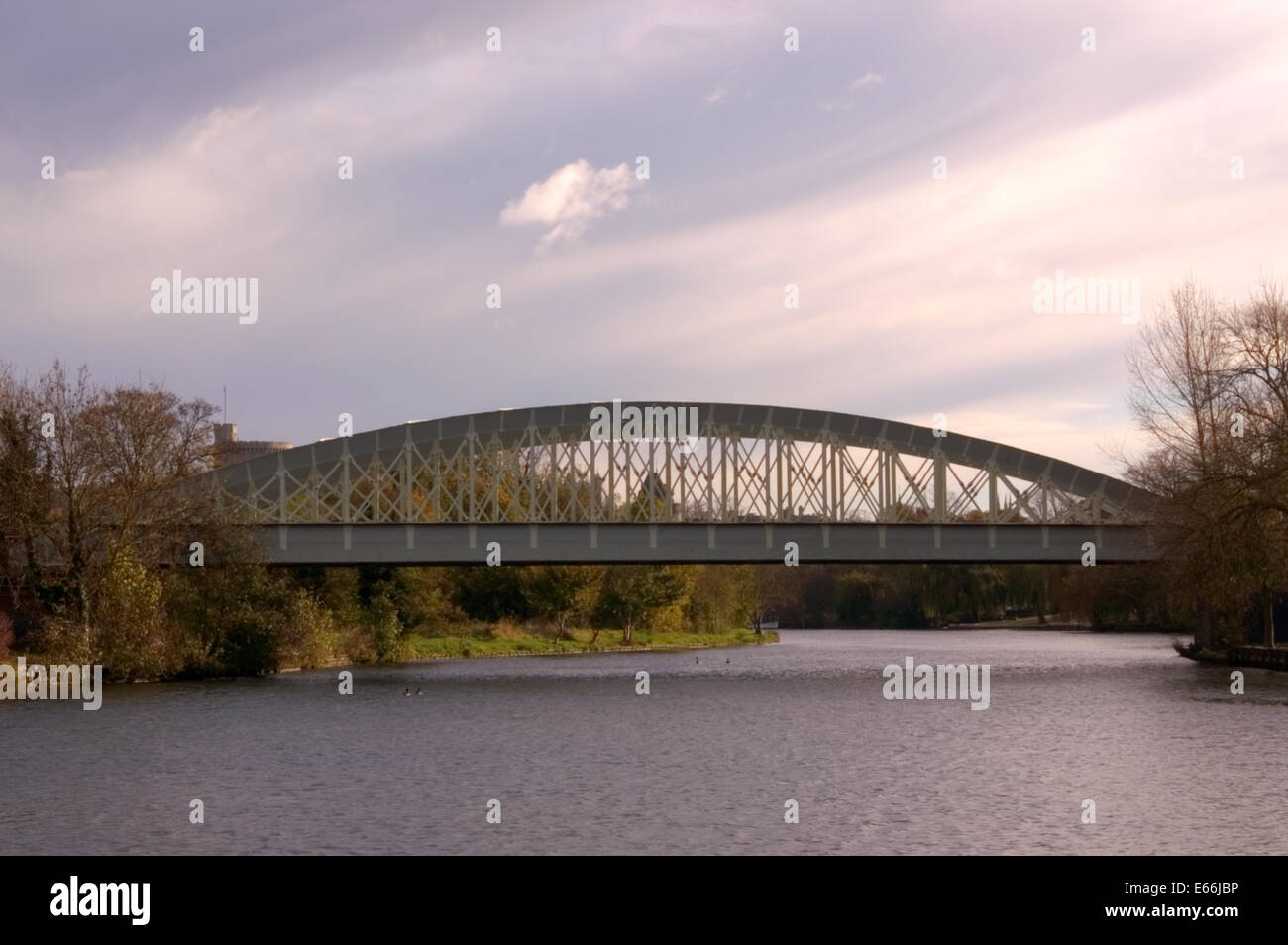 Windsor wrought iron 'bow string' bridge 1849 designed by Isambard ...