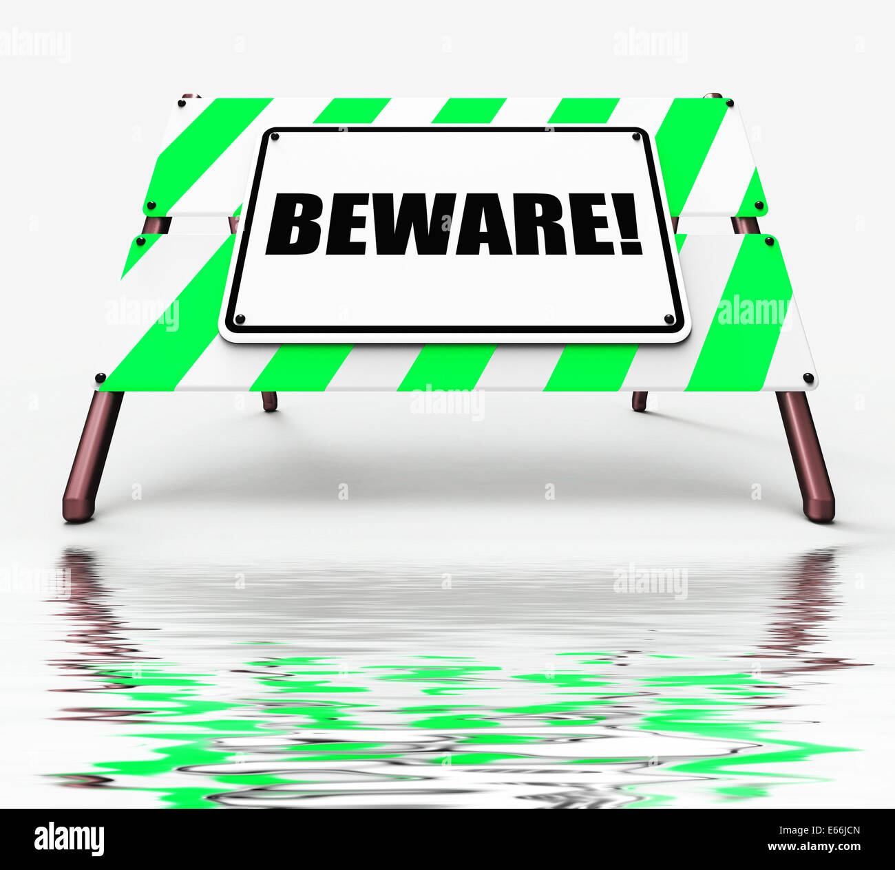 Beware Sign Displaying Warning Alert or Danger Stock Photo - Alamy