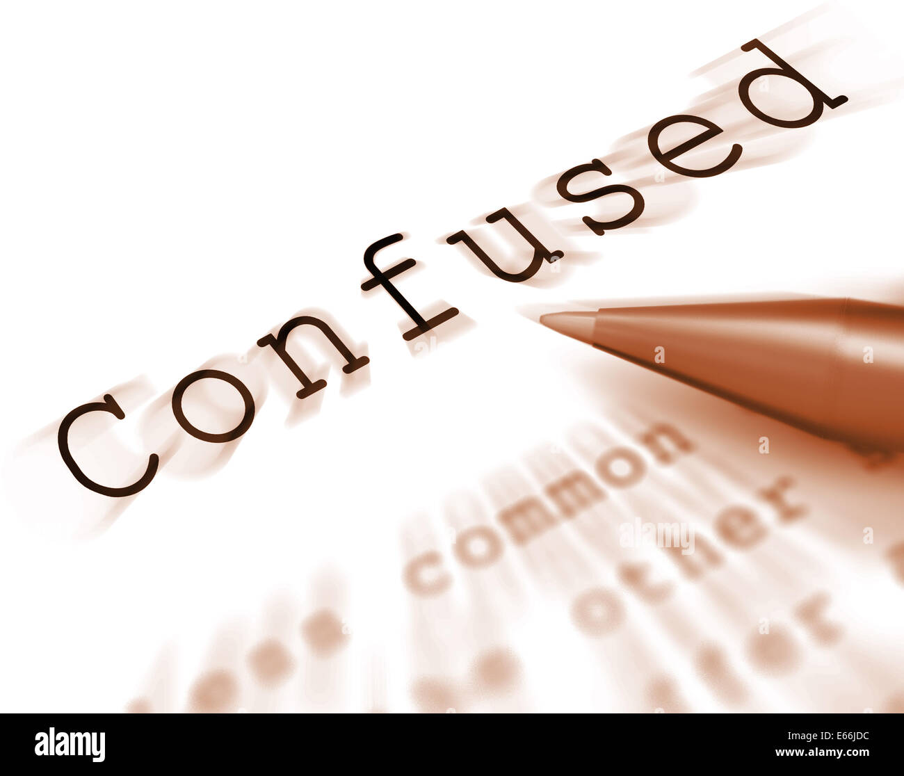 Confused Word Displaying Puzzled Perplexed And Dont Understand Stock ...