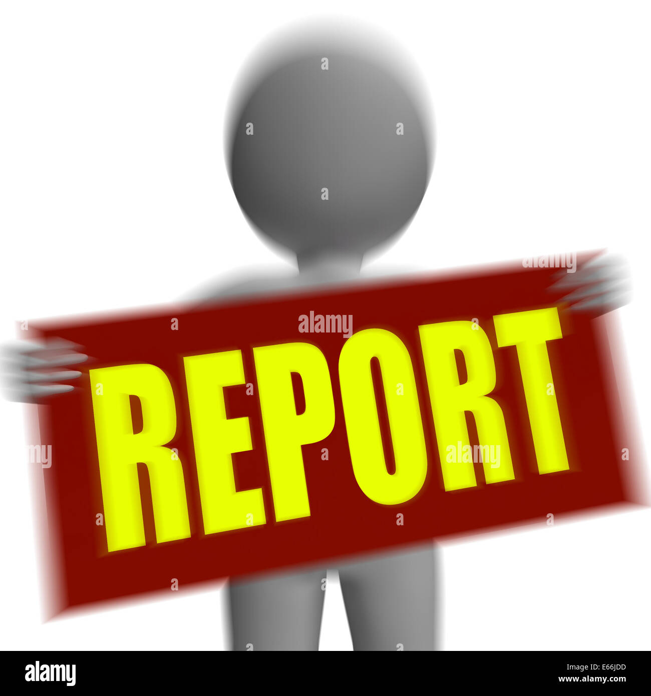 Report Sign Character Displaying Corporate Financial Report And ...