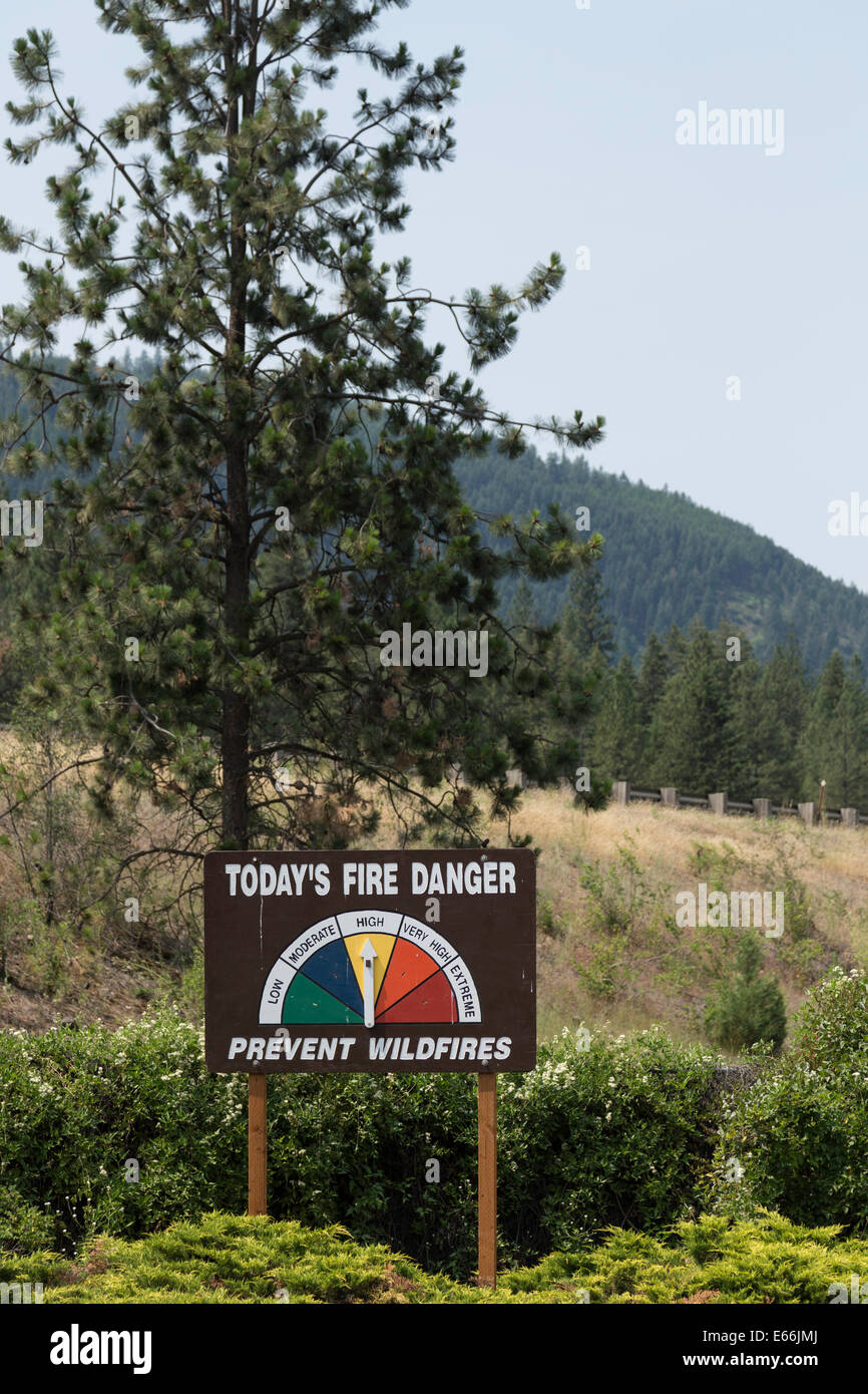 Today's Fire Danger Status Sign, Montana, USA Stock Photo - Alamy