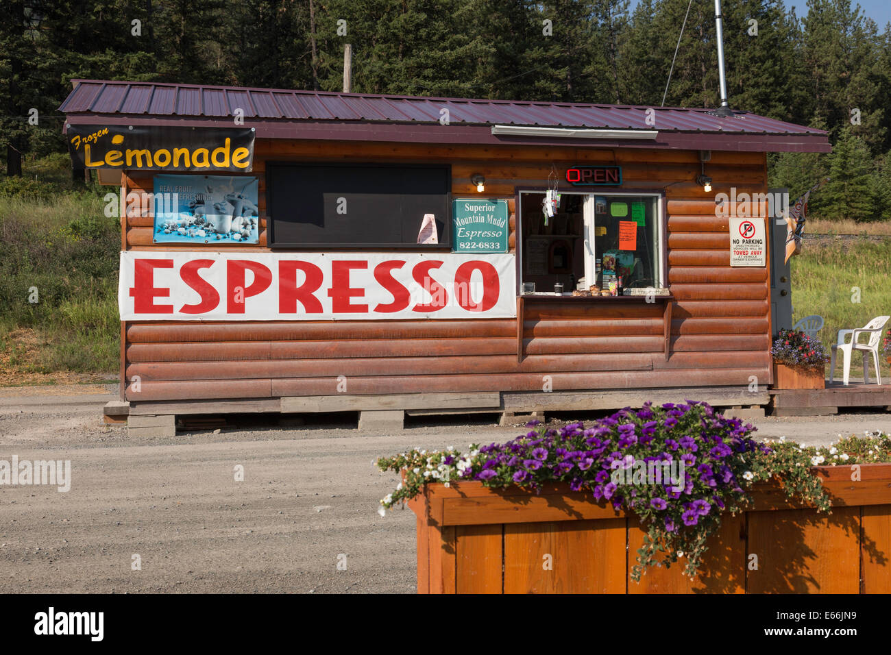Espresso Shop, Walk-Up/Drive -Up Window, Montana, USA Stock Photo - Alamy