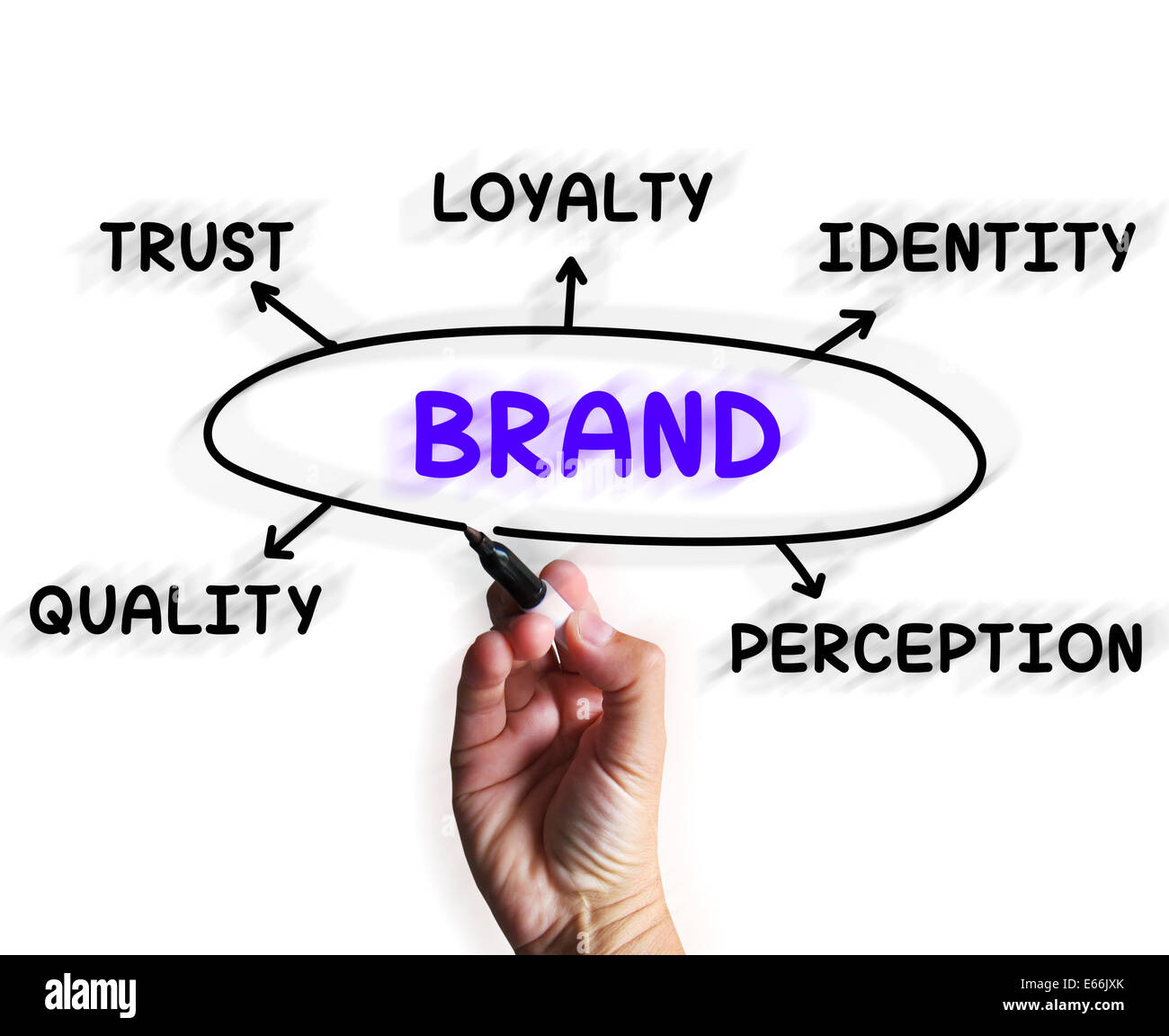 Brand Diagram Displaying Company Perception And Trust Stock Photo - Alamy