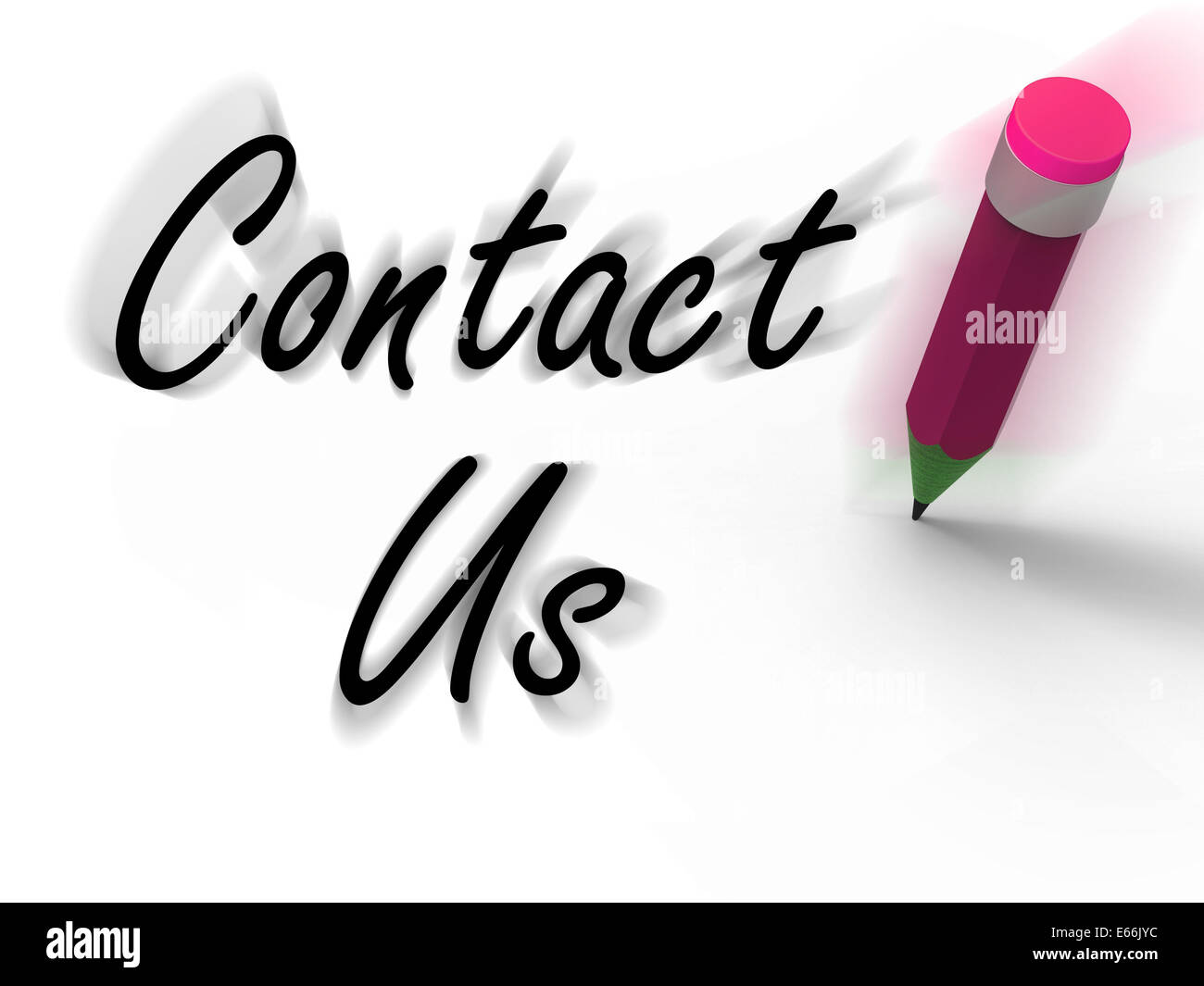 Contact Us Sign with Pencil Displaying Customer Care Stock Photo - Alamy