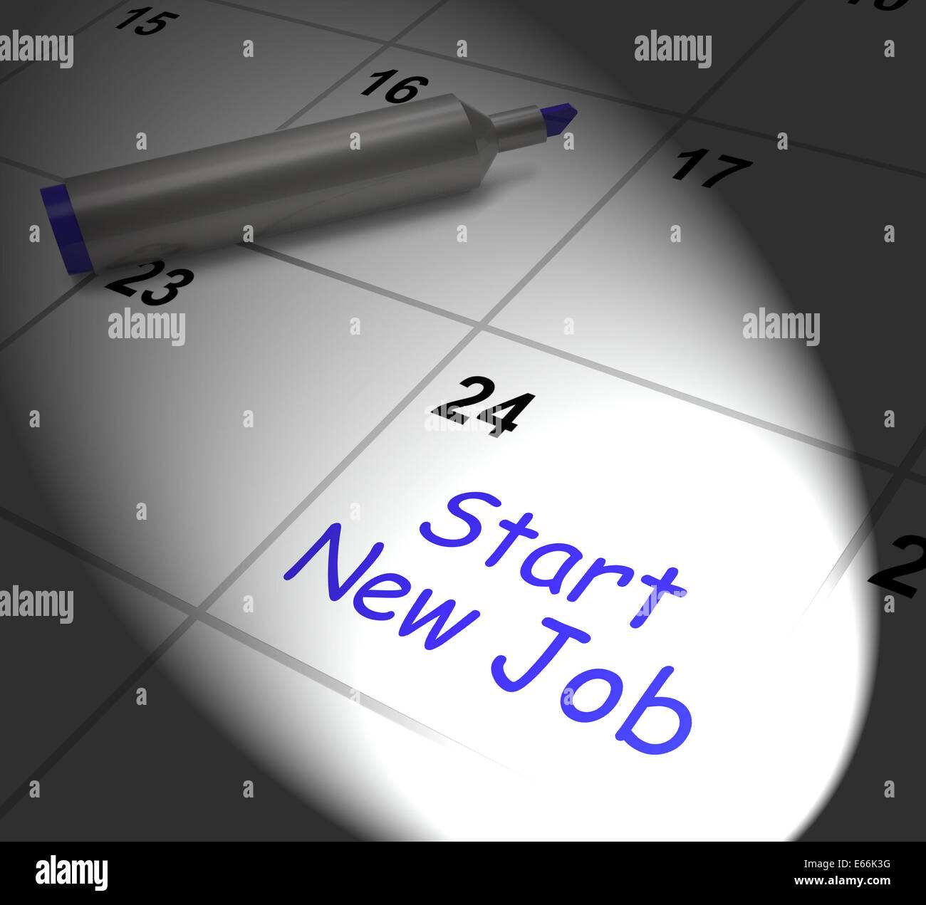 Start New Job Calendar Displaying Day One In Position Stock Photo - Alamy