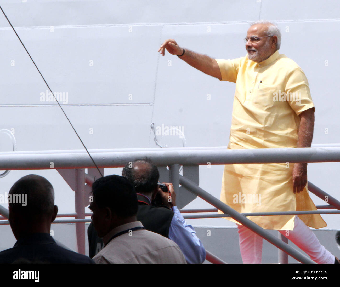 Indian prime minister narendra modi waves hi-res stock photography and ...
