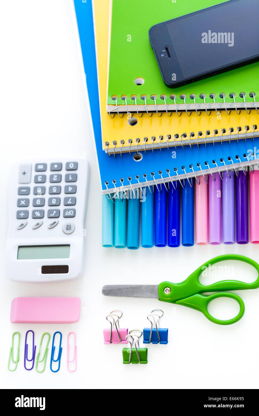 New school supplies prepared for new school year Stock Photo - Alamy