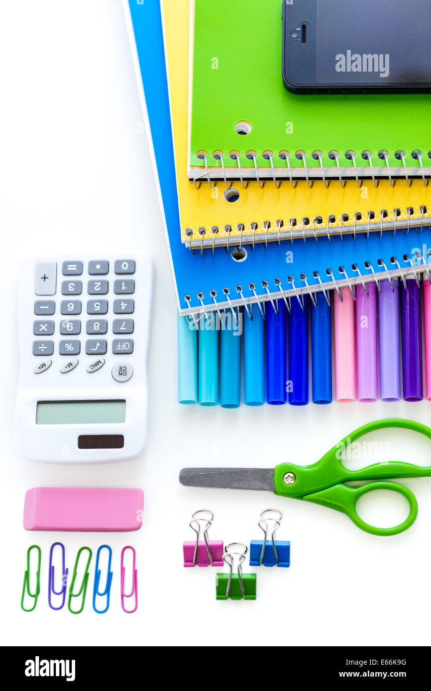 New school supplies prepared for new school year Stock Photo - Alamy