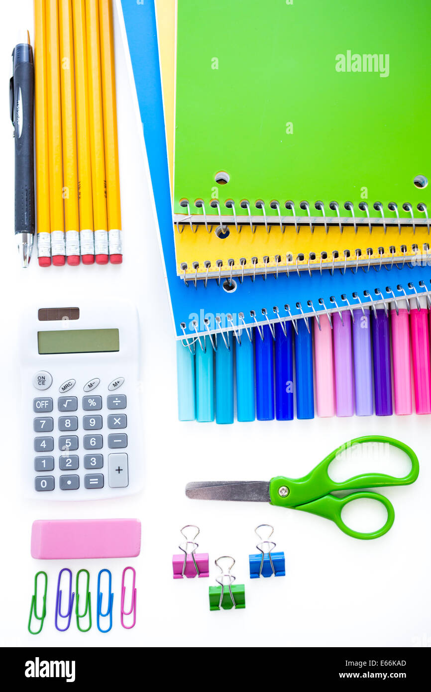 New school supplies prepared for new school year Stock Photo - Alamy