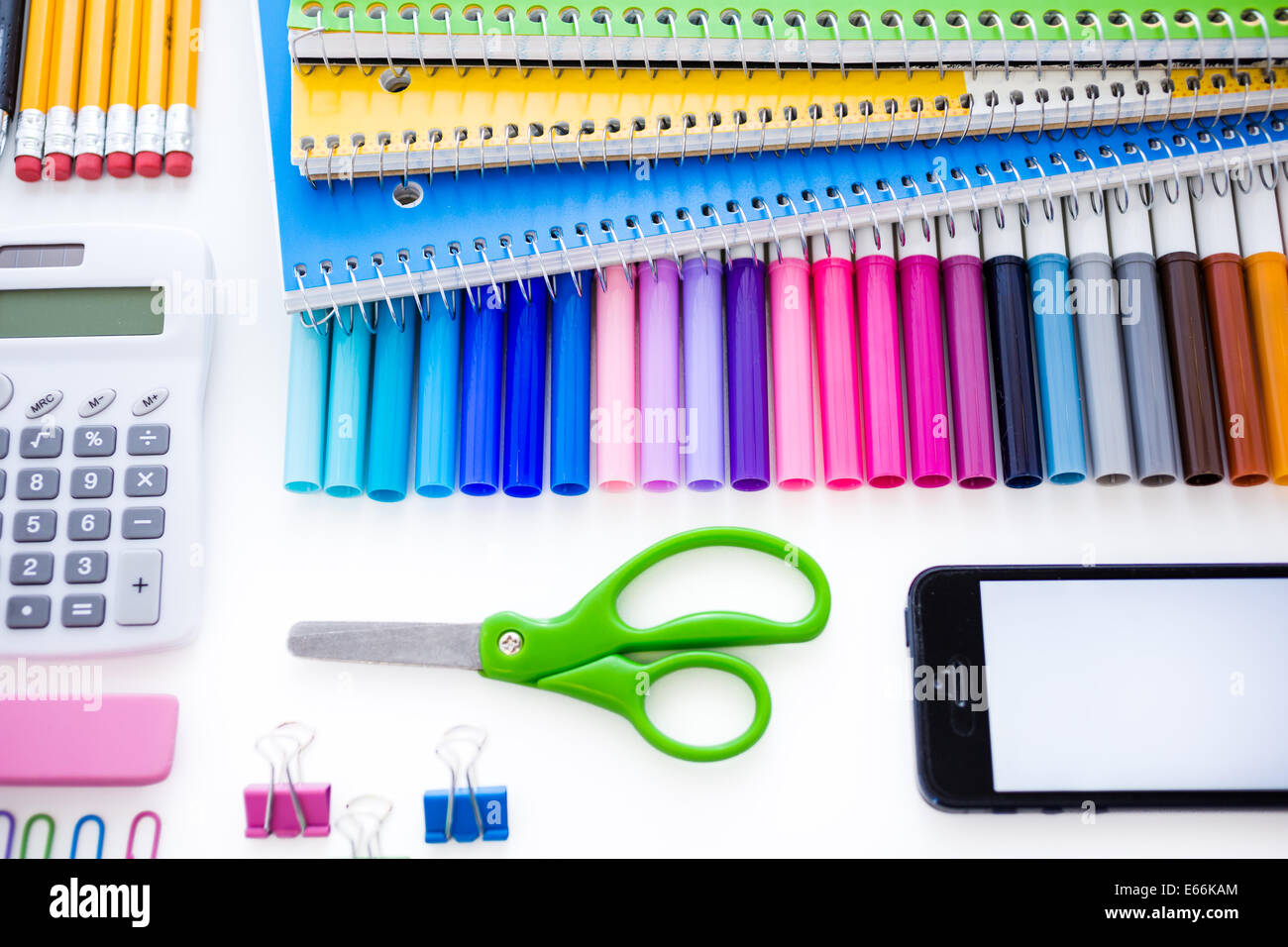 New school supplies prepared for new school year Stock Photo - Alamy