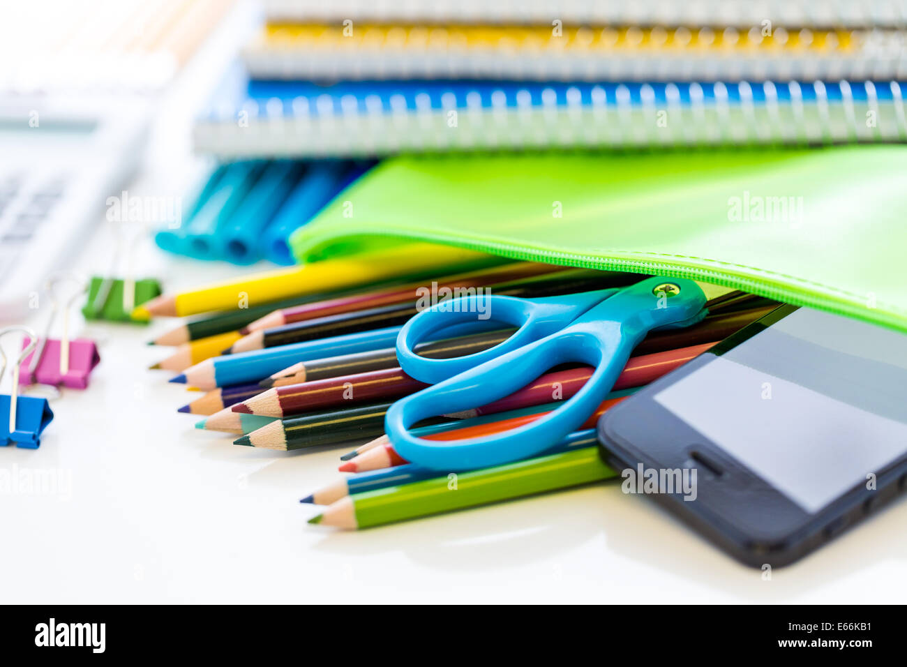 New school supplies prepared for new school year Stock Photo - Alamy