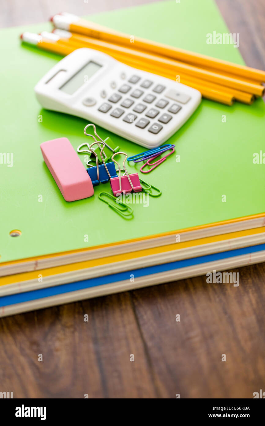 New school supplies prepared for new school year Stock Photo - Alamy