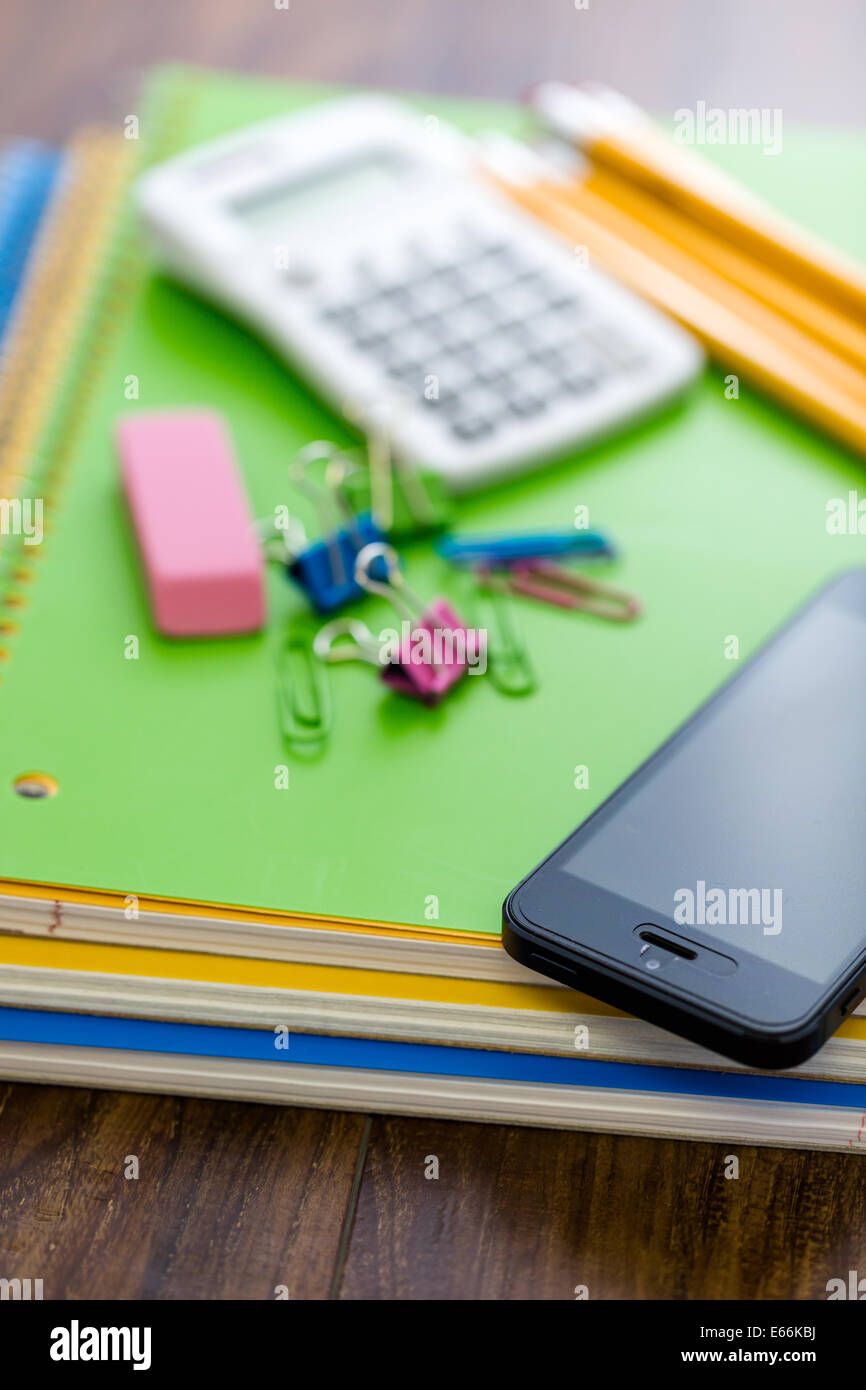 New school supplies prepared for new school year Stock Photo - Alamy
