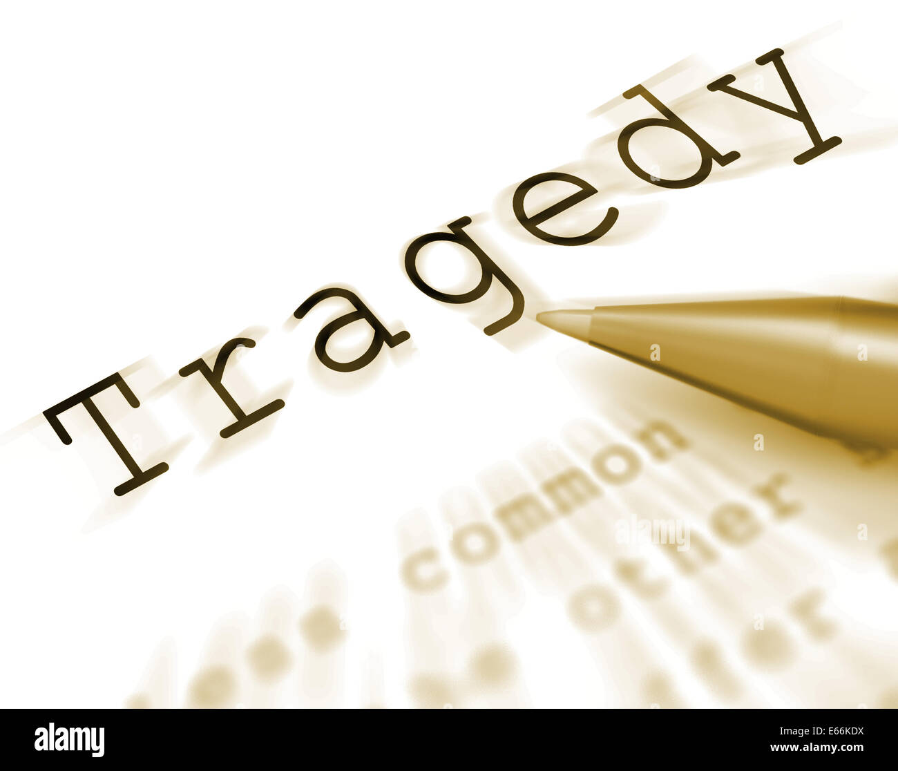 Tragedy Word Displaying Disaster Misfortune Or Blow Stock Photo - Alamy