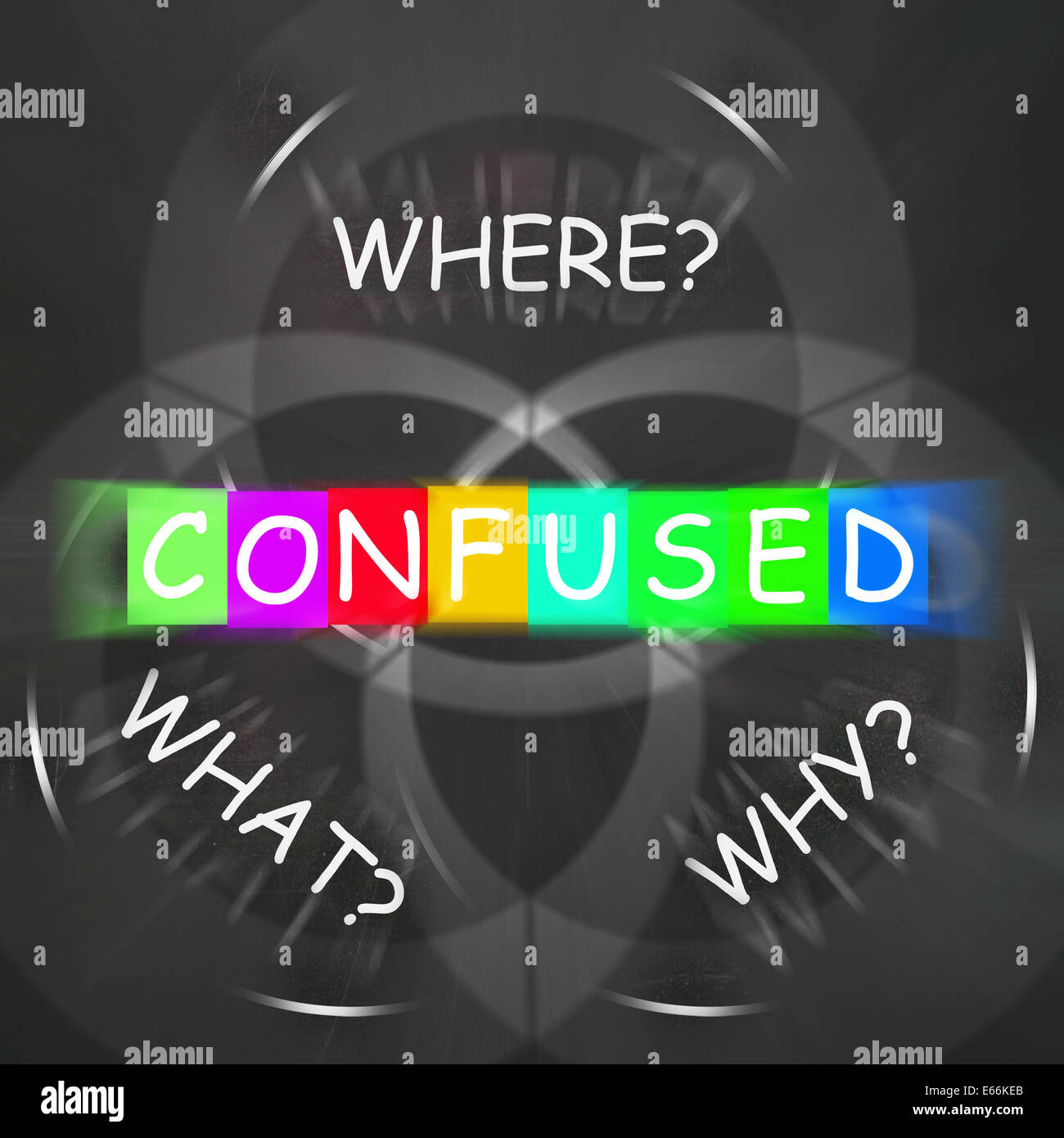 Confused Displaying Why What Where and Uncertainty Stock Photo - Alamy