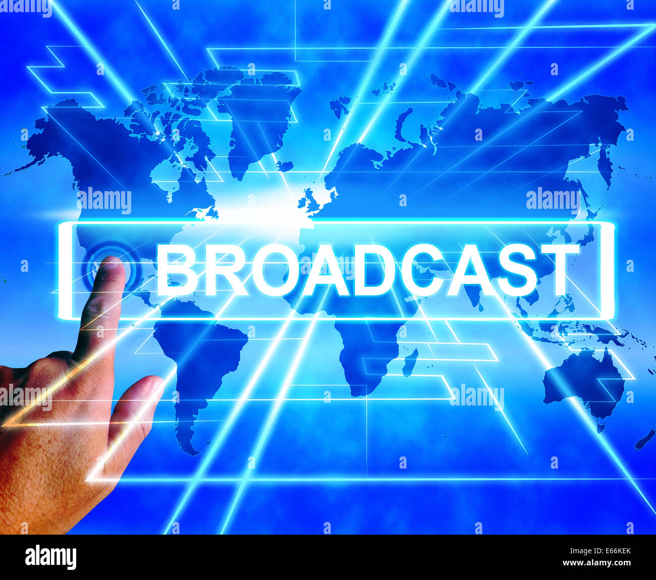 Broadcast Map Displaying Internet Broadcasting and Transmission of News ...