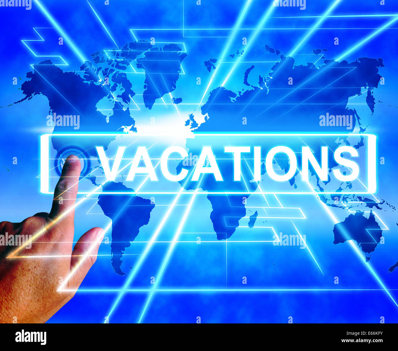 Vacations Map Displaying Online Planning or Worldwide Vacation Travel ...