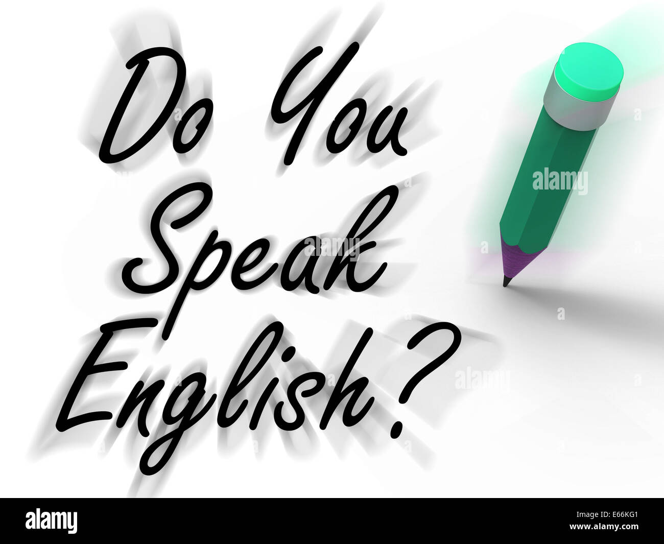 Do You Speak English Sign with Pencil Displaying Studying the Language ...