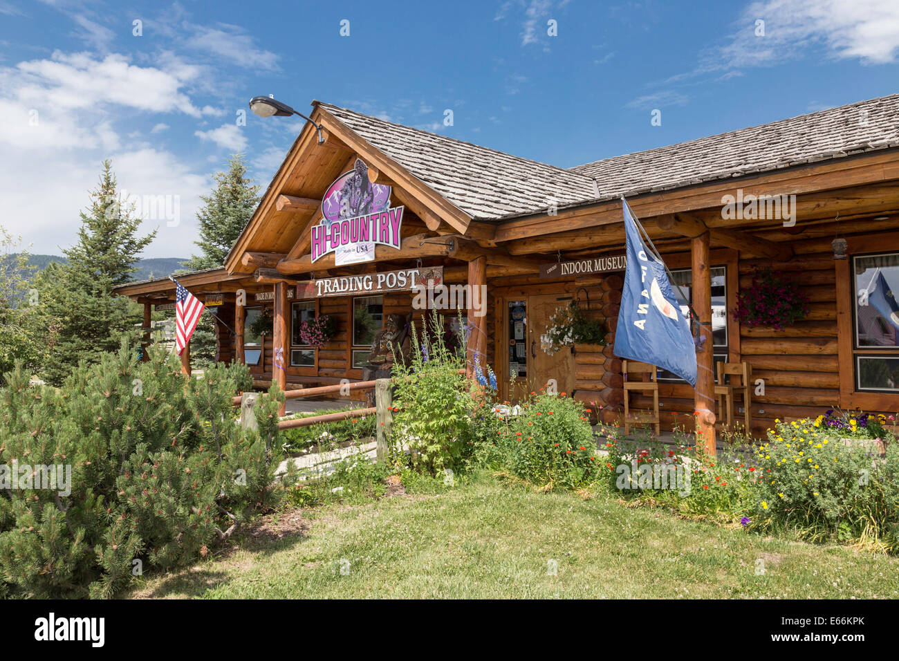 Front Entrance, Hi-Country Trading Post, Lincoln, Montana Stock Photo ...