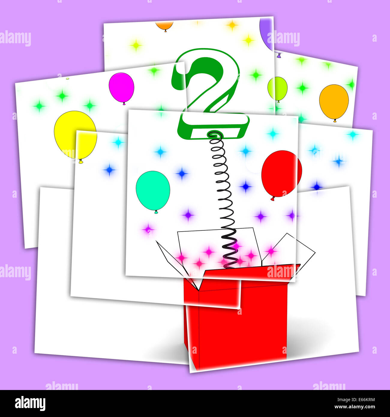 Number Two Surprise Box Displaying Creative Toy Or Adornment Stock ...