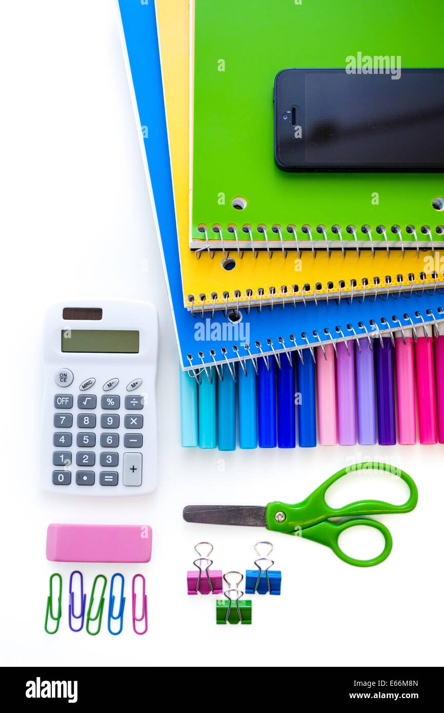 New school supplies prepared for new school year Stock Photo - Alamy