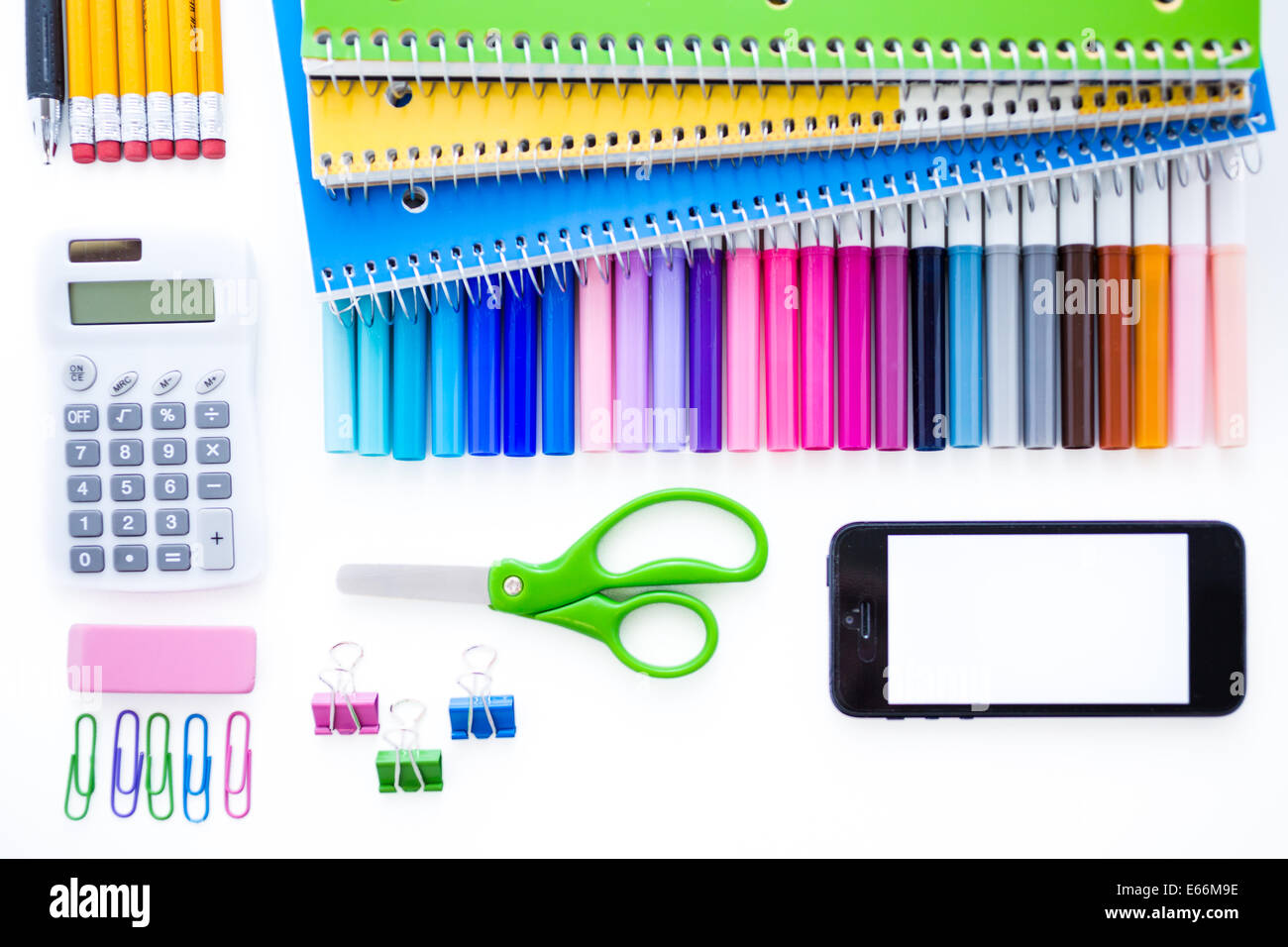 New school supplies prepared for new school year Stock Photo - Alamy