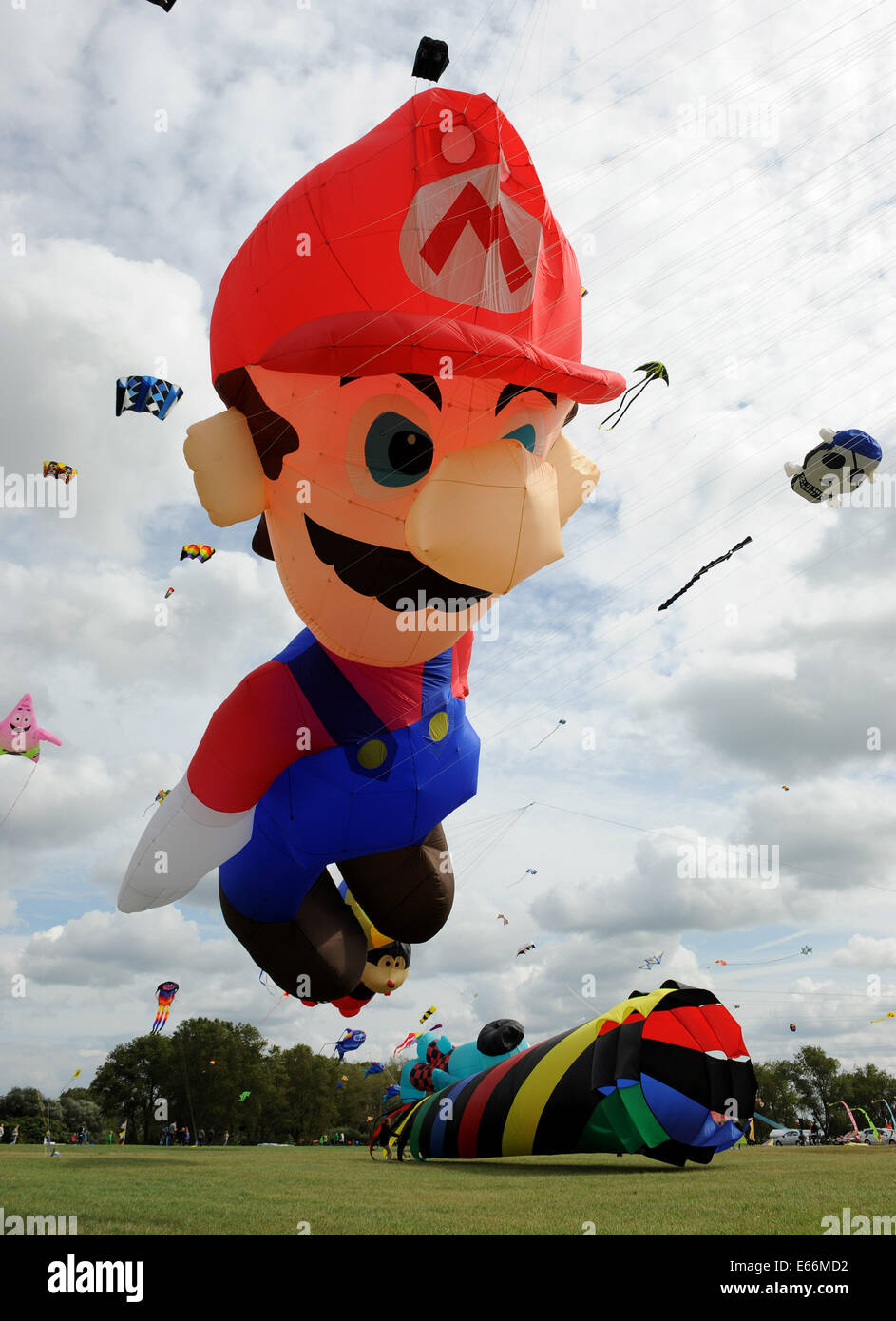 Lemwerder, Germany. 16th Aug, 2014. Kites in all shapes and sizes are ...