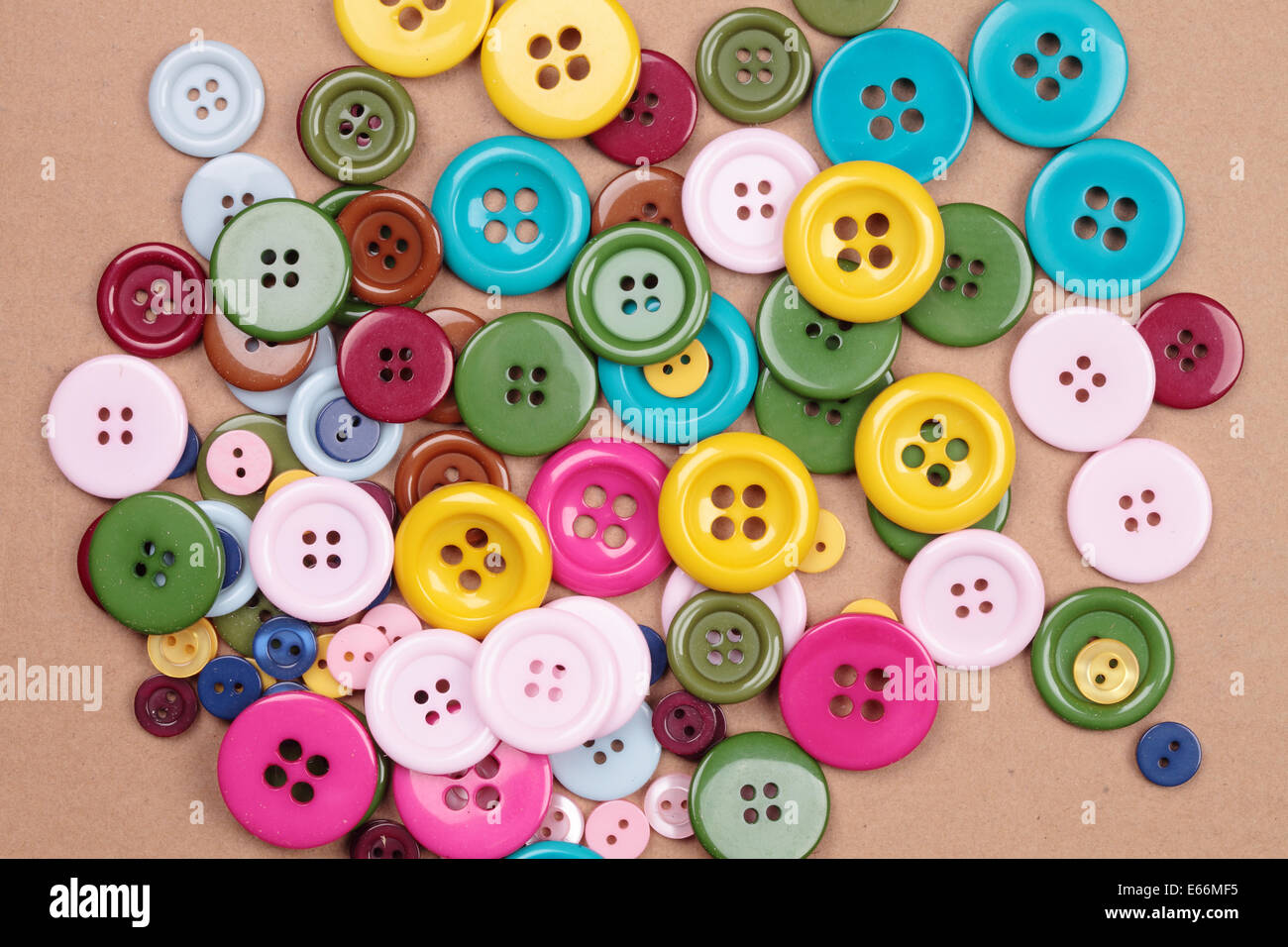 a collection with many buttons of different colors and sizes Stock ...