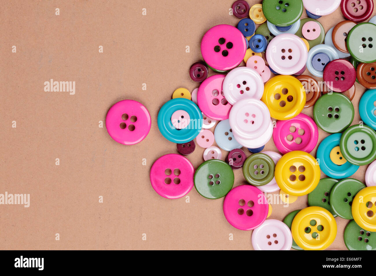 a collection with many buttons of different colors and sizes Stock ...