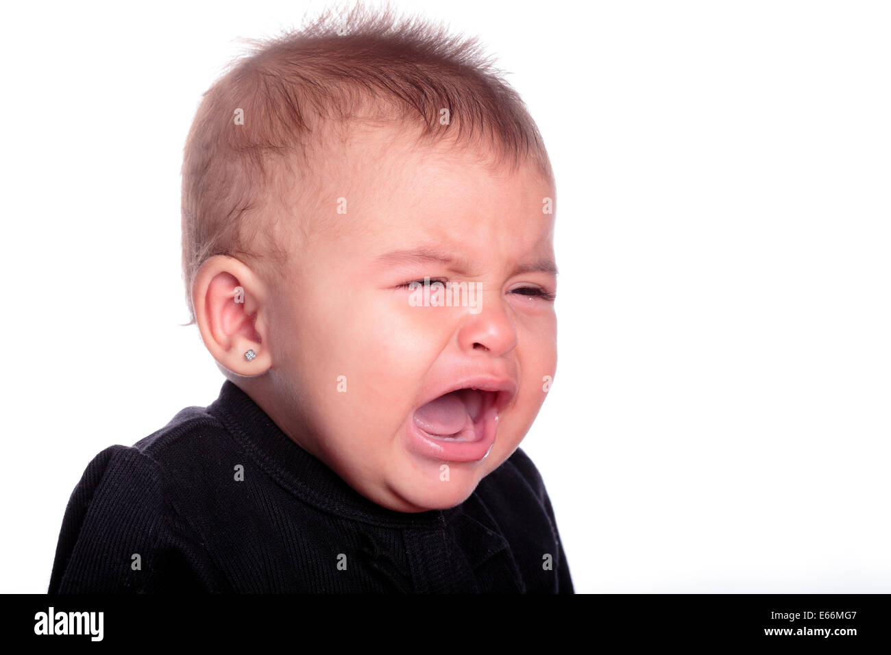 beautiful baby crying isolated on white Stock Photo - Alamy